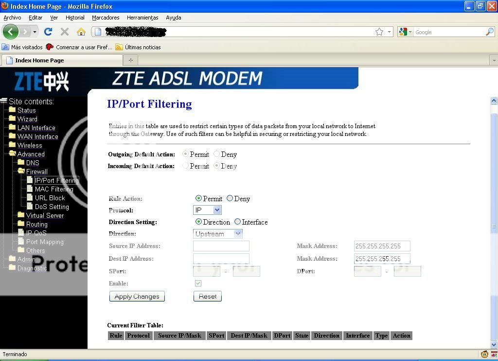 Ayuda para bloquear puertos de ZTE - Perú Hardware